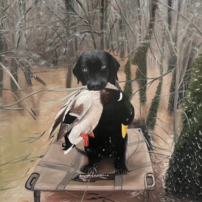 Hunting Dog Portrait Oil - Etsy UK