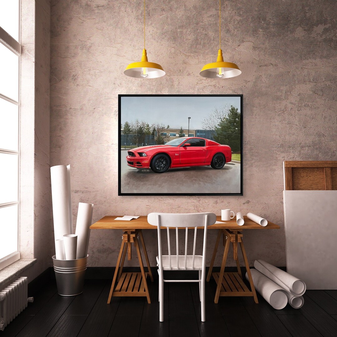 Framed Car Oil Painting, Custom Car Portrait, Vintage Car Portrait ...