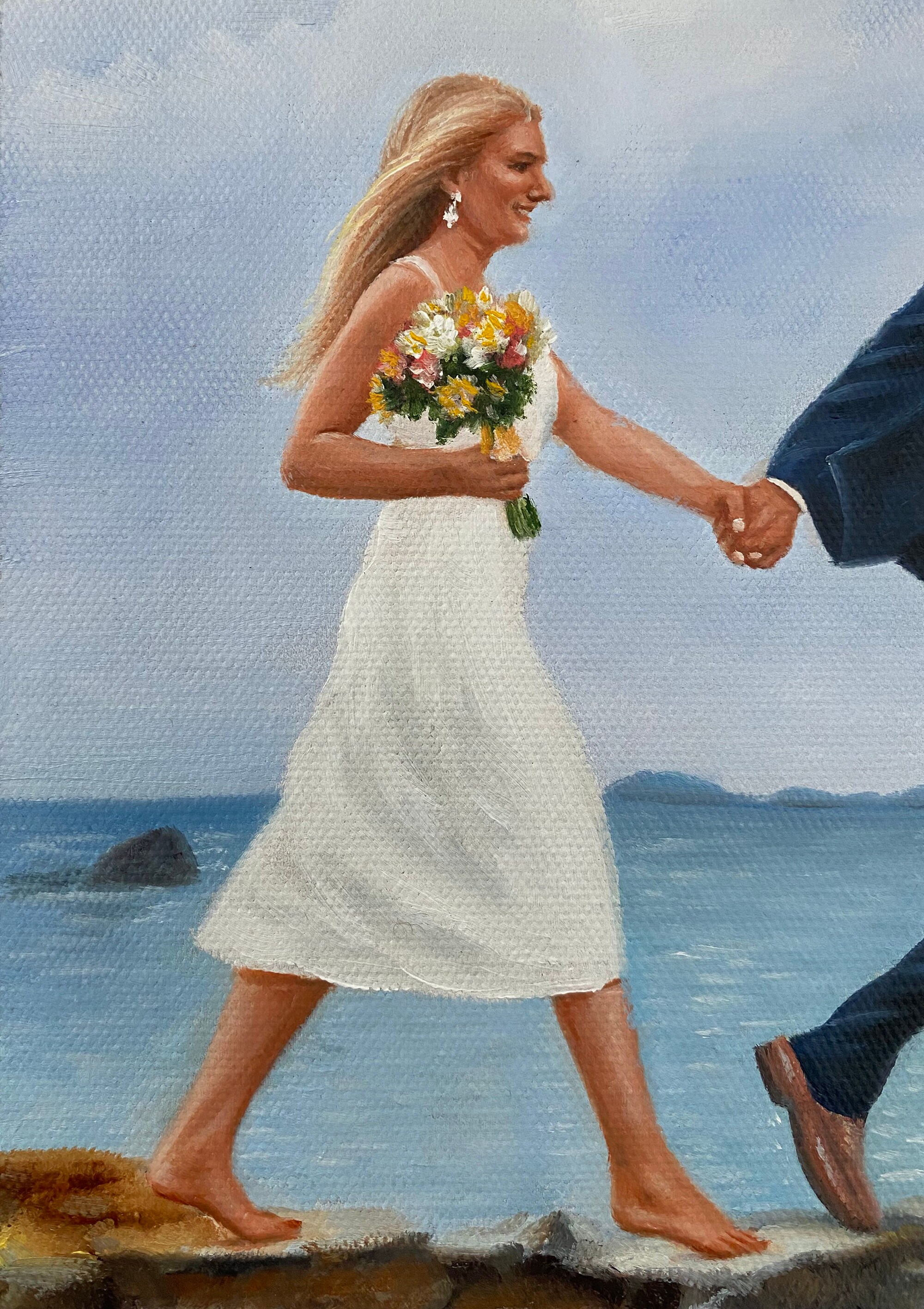 Custom Wedding Portrait, Hand-painted Couples Portrait on Canvas ...