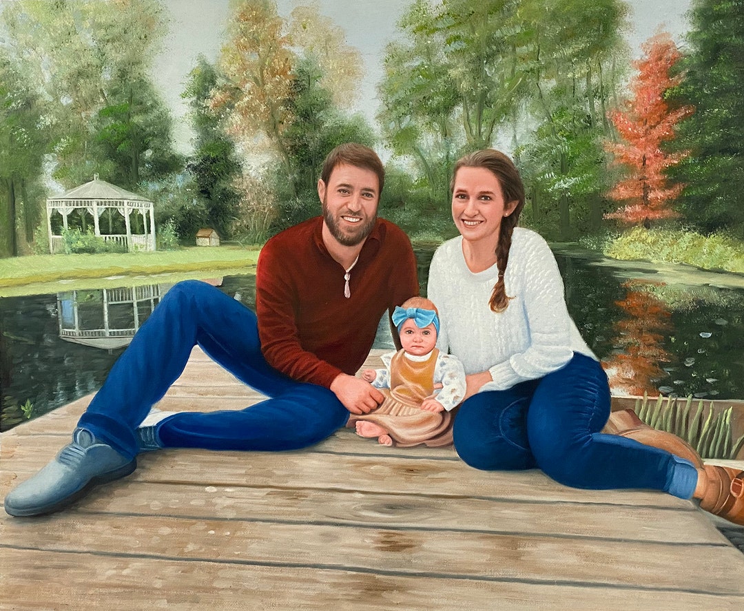 Custom Family Portrait Painting From Photo, Kids Portrait on Canvas ...