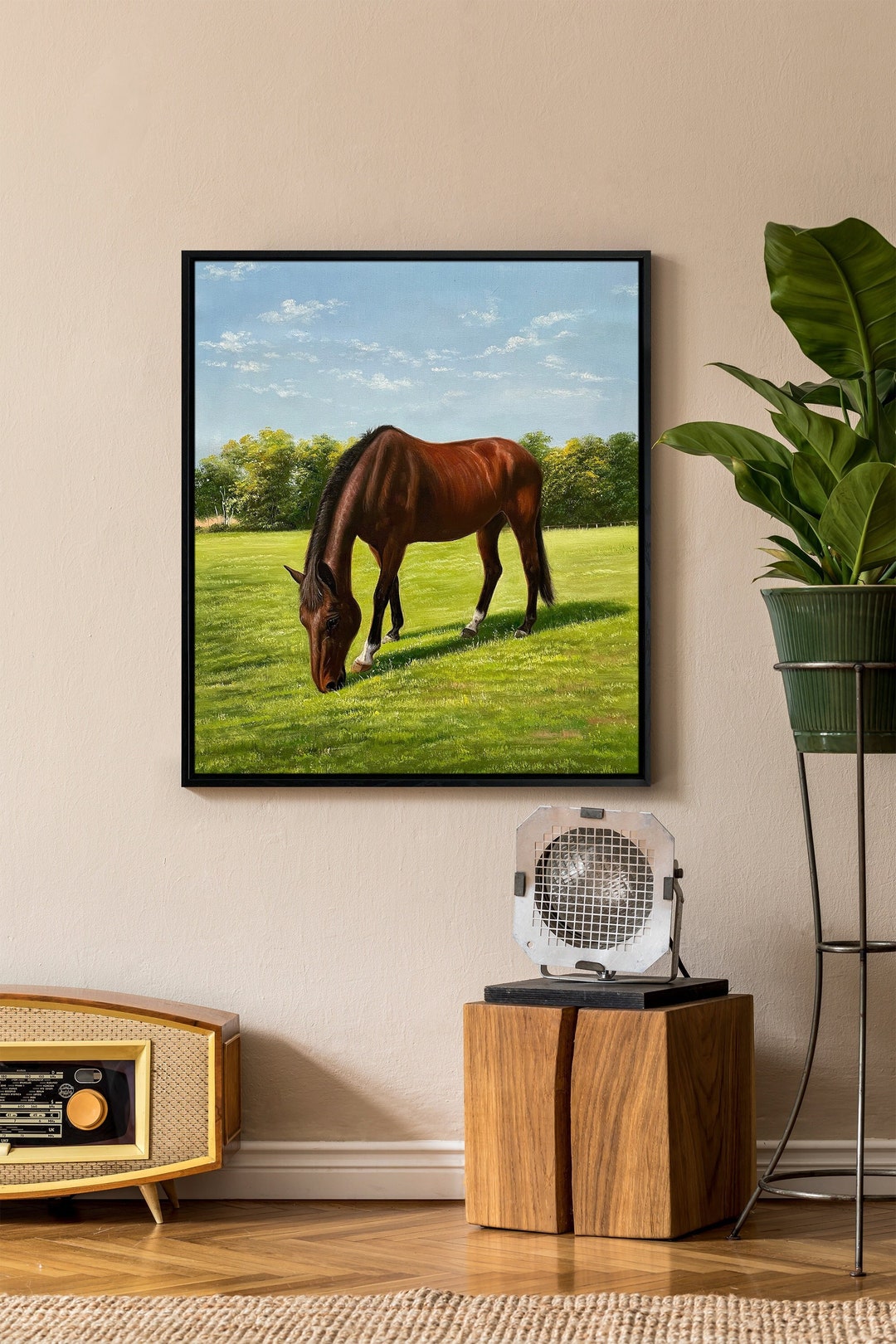 Custom Horse Painting With Frame, Personalized Horse Portrait,farm ...