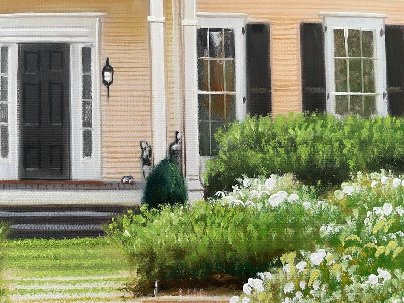 Custom House Portrait Painting,hand Painted House on Canvas,home ...