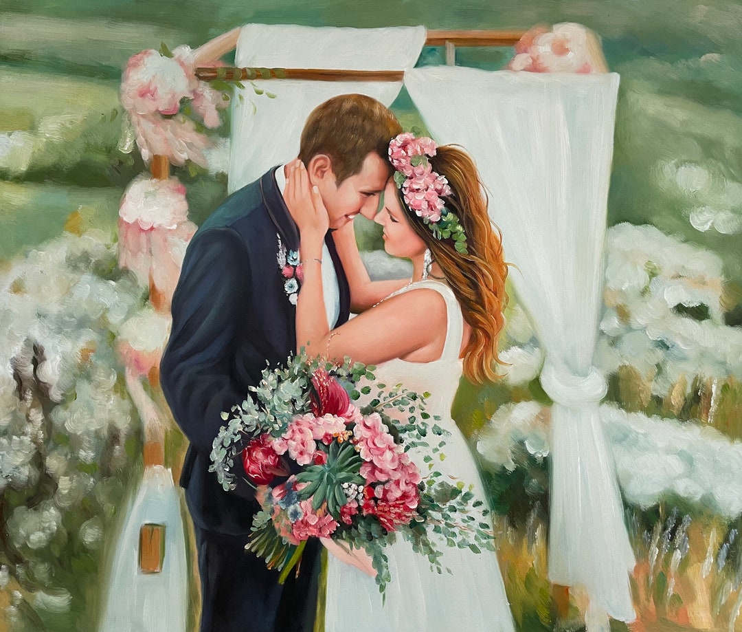 Custom Wedding Painting, Commission Couple Portrait，family Painting ...