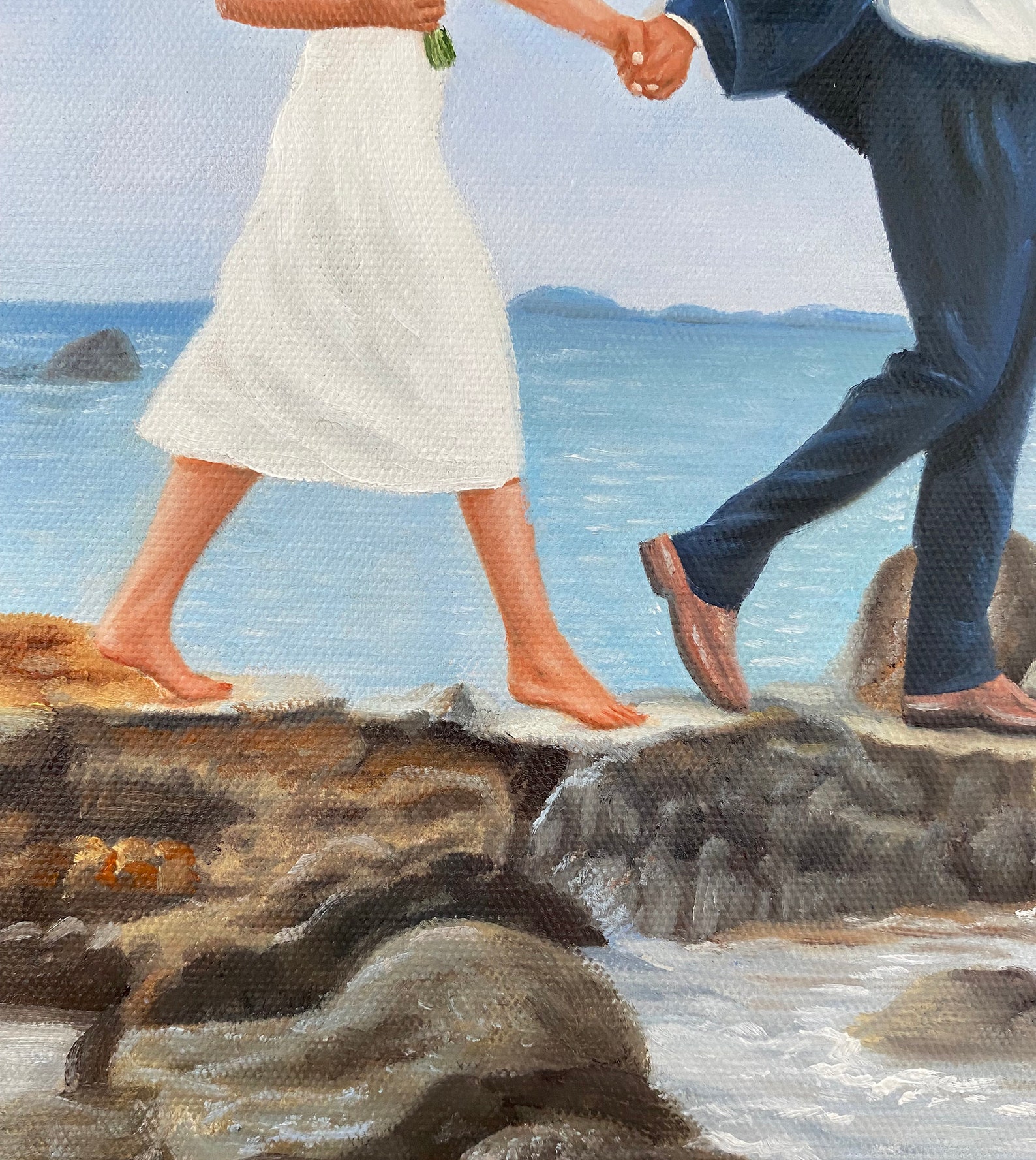 Custom Wedding Portrait, Hand-painted Couples Portrait on Canvas ...