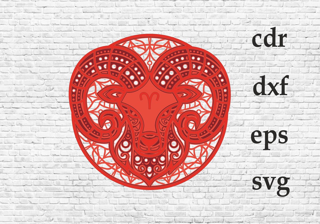 Aries. 4 Layers Zodiac. Wall Art. Mandala. Layer. Cdr, Dxf, Eps, Svg - Etsy