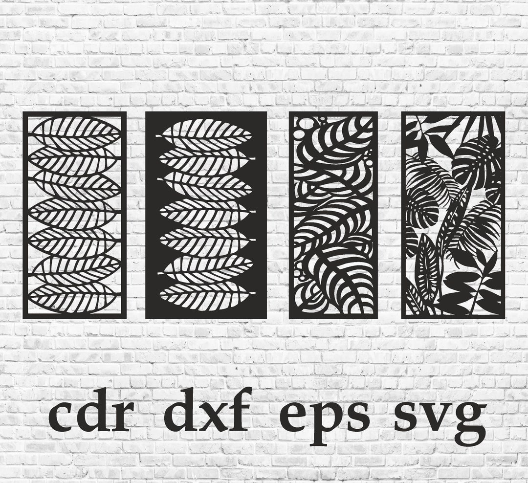 Panel Set 1. Leafs. Vector Files Cdr, Dxf, Eps, Svg - Etsy