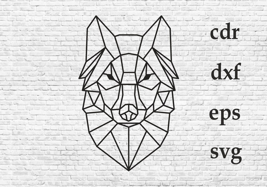 Polygon Wall Art P16. Geometric Wolf. Vector Cdr, Eps, Dxf, Svg - Etsy