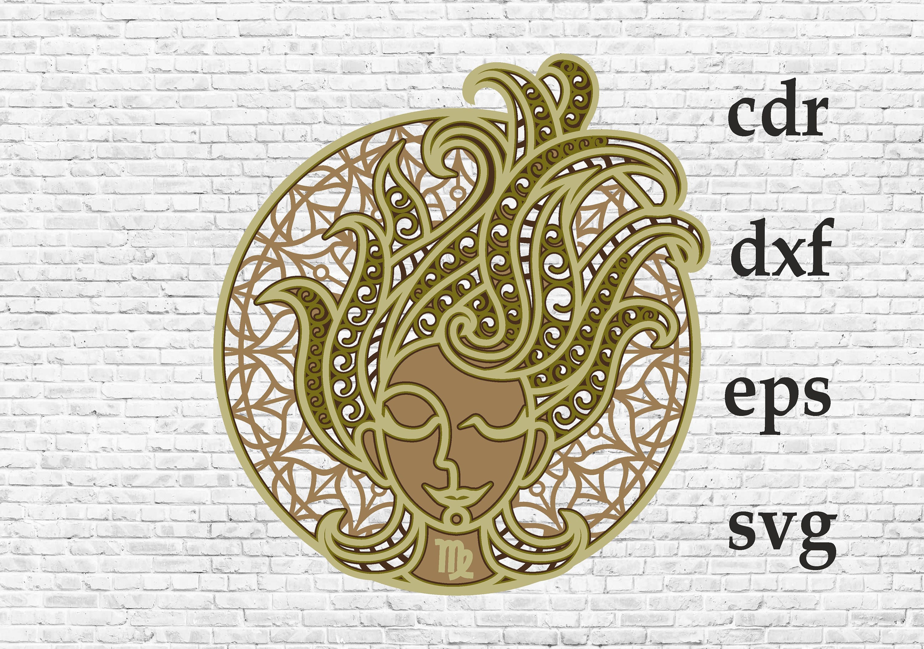Virgo. 4 Layers Zodiac. Wall Art. Mandala. Layer. Cdr Dxf - Etsy
