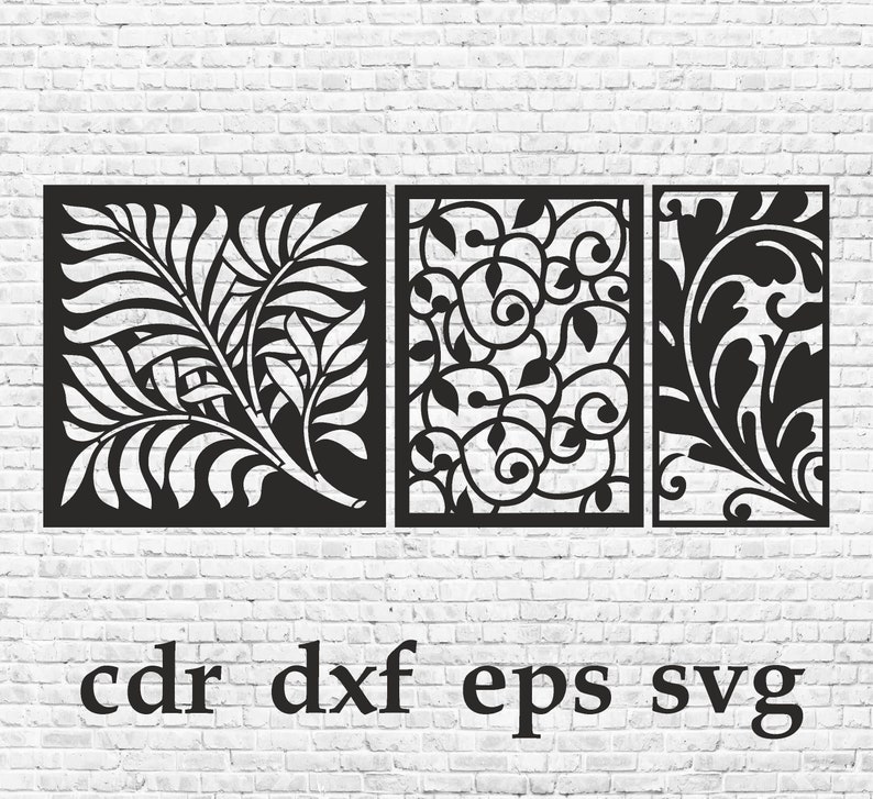 Panel Set 10. Leafs. Vector Files Cdr Dxf Eps Svg - Etsy