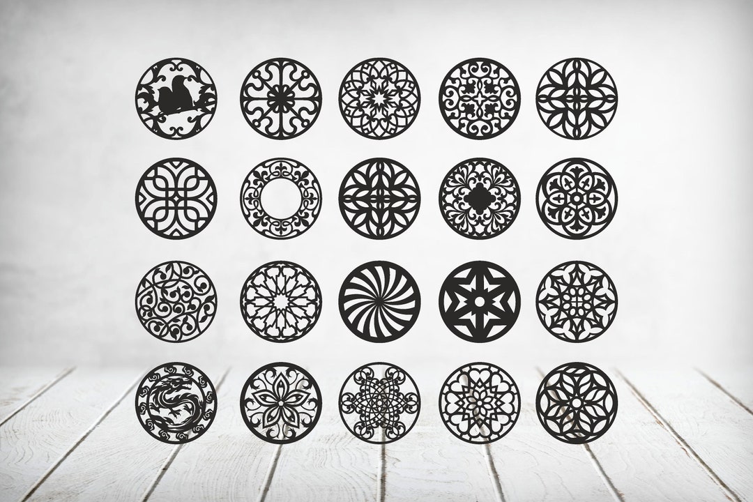 Coasters Set 1. Vector Files Cdr, Dxf, Eps, Svg - Etsy