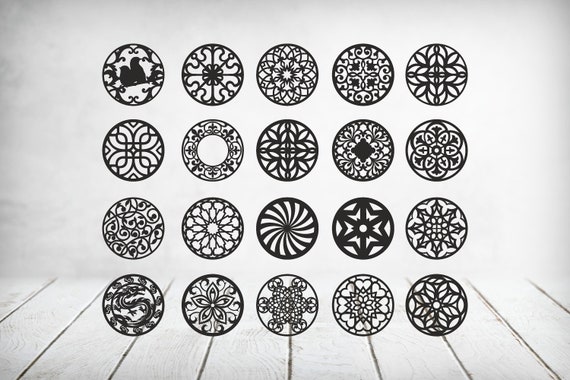 Coasters Set 1. Vector Files Cdr Dxf Eps Svg | Etsy