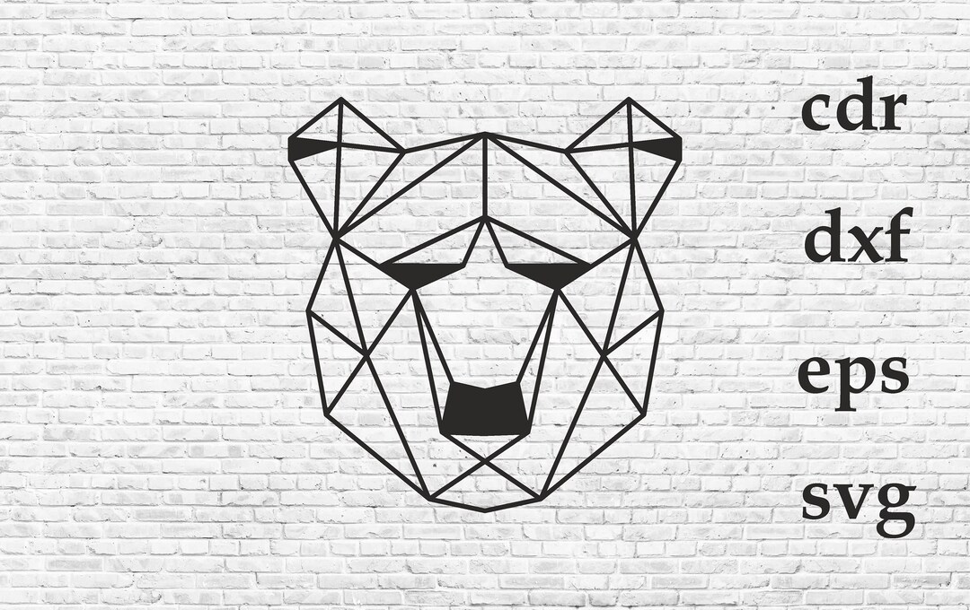Polygon Wall Art P17. Geometric Bear. Vector Cdr, Eps, Dxf, Svg - Etsy