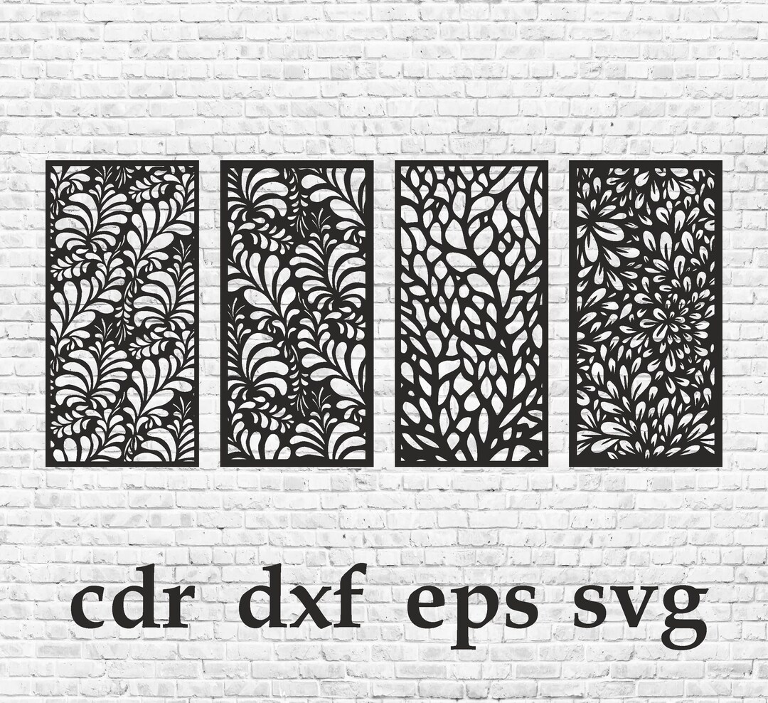 Panel Set 2. Leafs. Vector Files Cdr, Dxf, Eps, Svg - Etsy