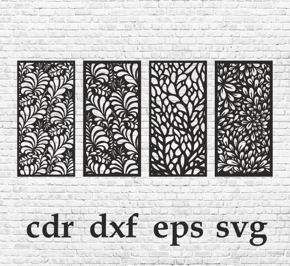 Panel Set 2. Leafs. Vector Files Cdr Dxf Eps Svg | Etsy