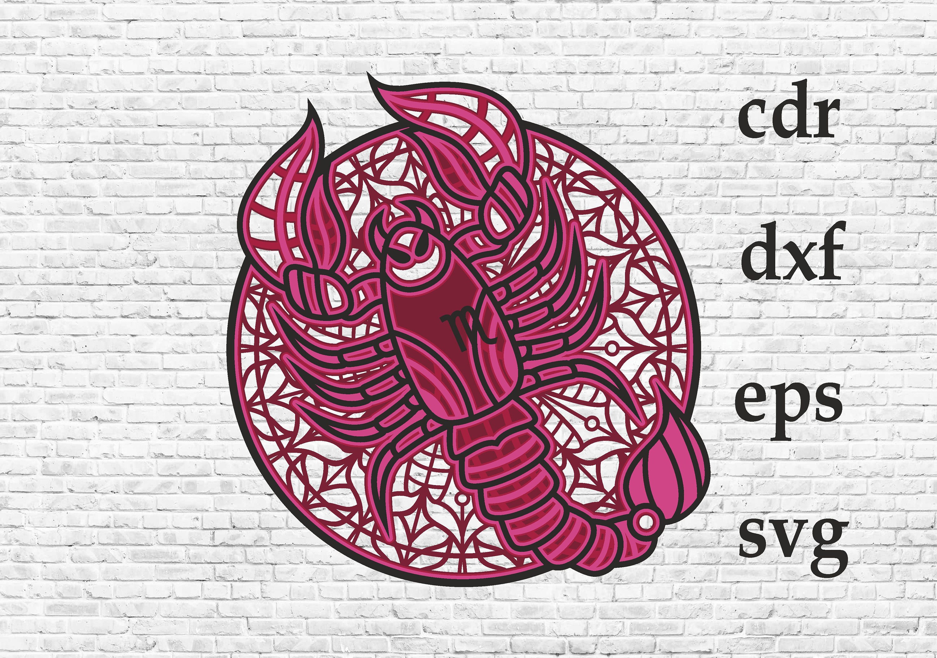 Scorpio. 4 Layers Zodiac. Wall Art. Mandala. Layer. Cdr Dxf - Etsy