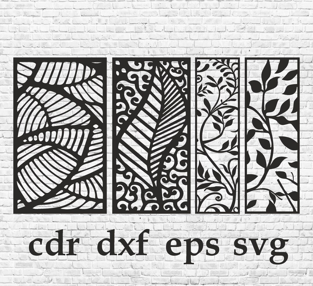 Panel Set 8. Leafs. Vector Files Cdr, Dxf, Eps, Svg - Etsy