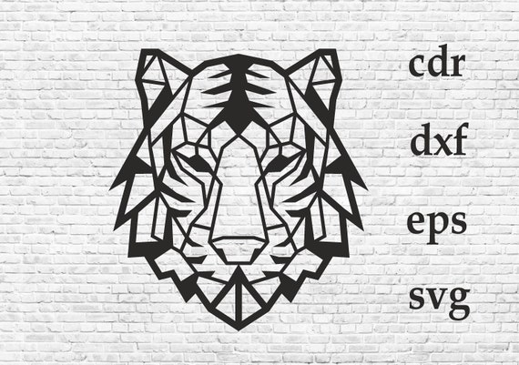 Polygon Wall Art P15. Geometric Tiger. Vector Cdr Eps Dxf | Etsy