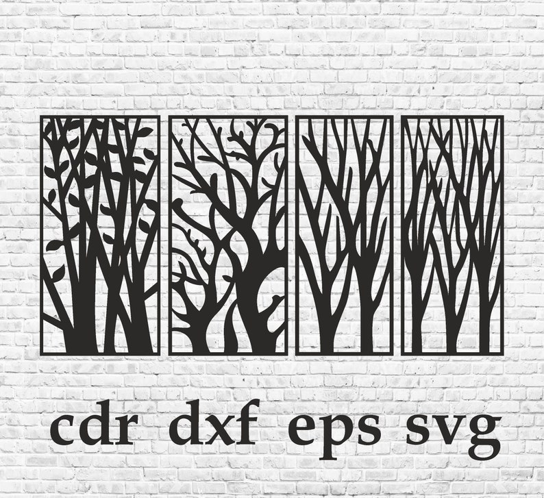 Panel Set 13. Trees. Vector Files Cdr Dxf Eps Svg - Etsy