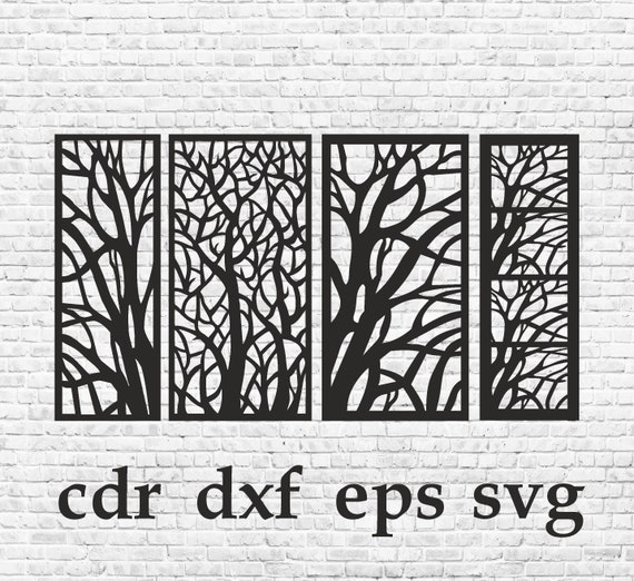 Panel set 14. Trees. Vector files cdr dxf eps svg | Etsy