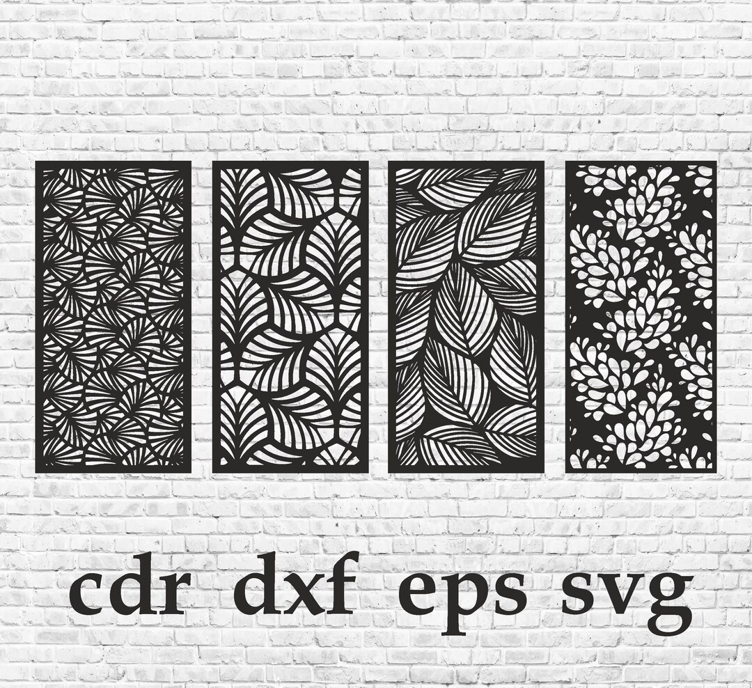 Panel Set 4. Leafs. Vector Files Cdr, Dxf, Eps, Svg - Etsy Australia