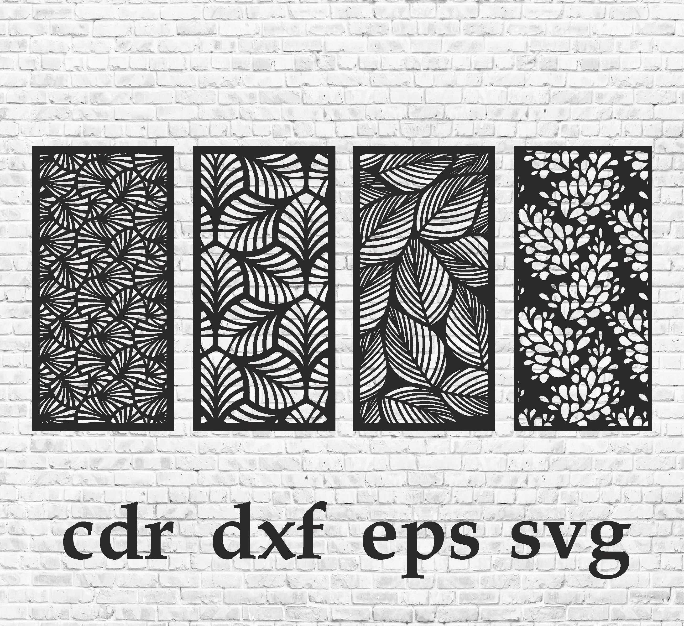 Panel Set 4. Leafs. Vector Files Cdr, Dxf, Eps, Svg - Etsy