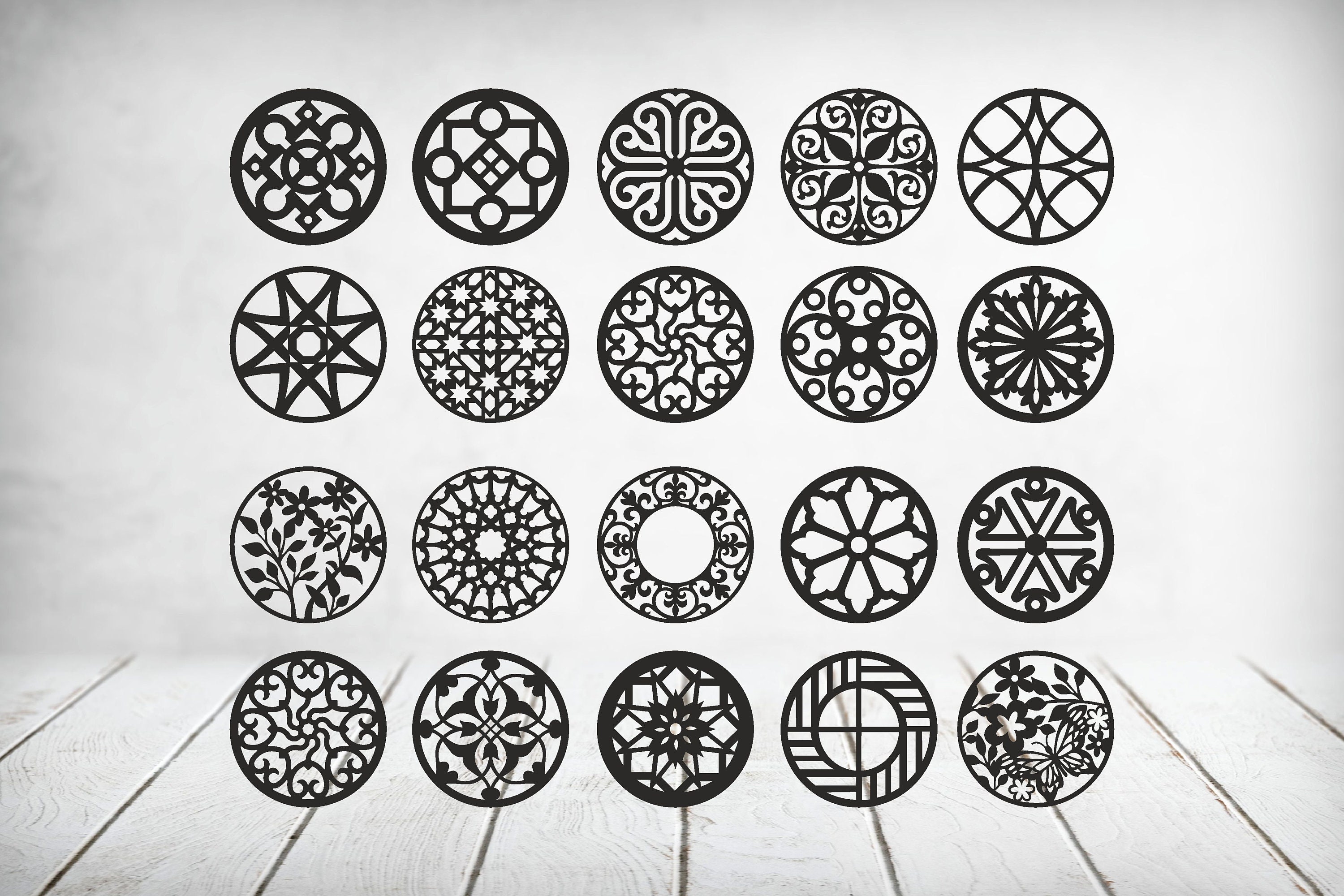 Coasters Set 2. Vector files cdr dxf eps svg | Etsy