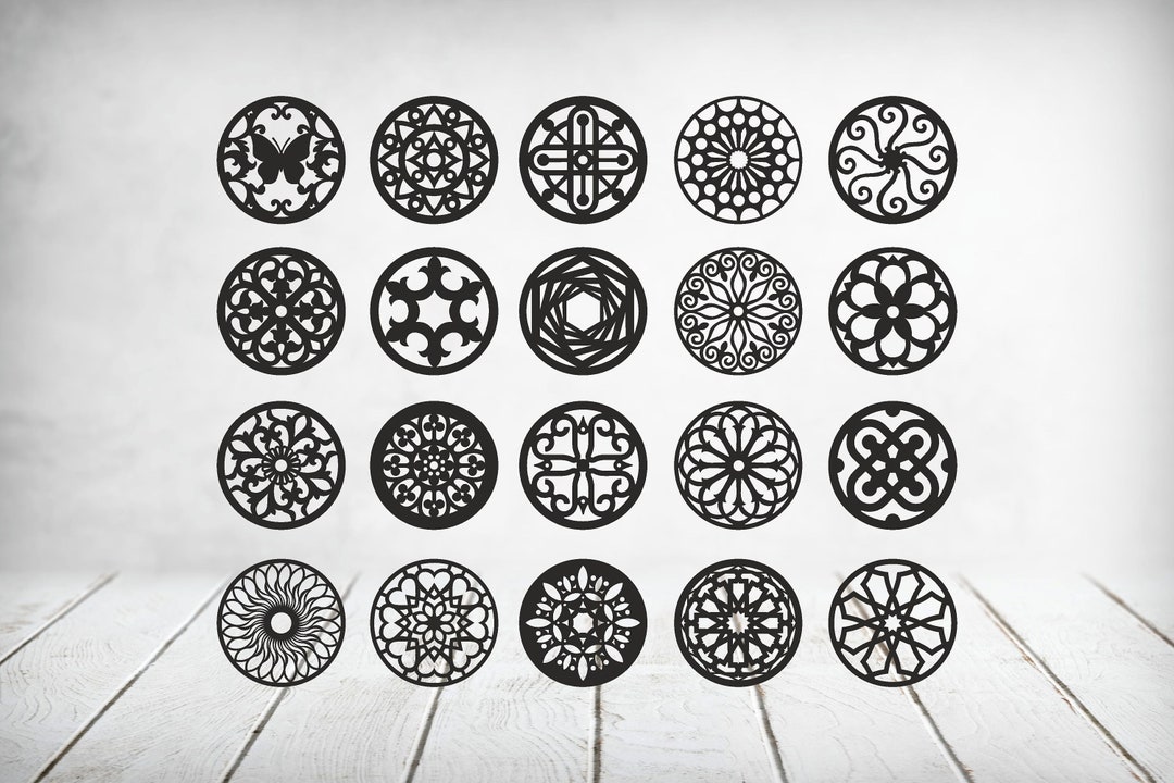 Coasters Set 3. Vector Files Cdr, Dxf, Eps, Svg - Etsy