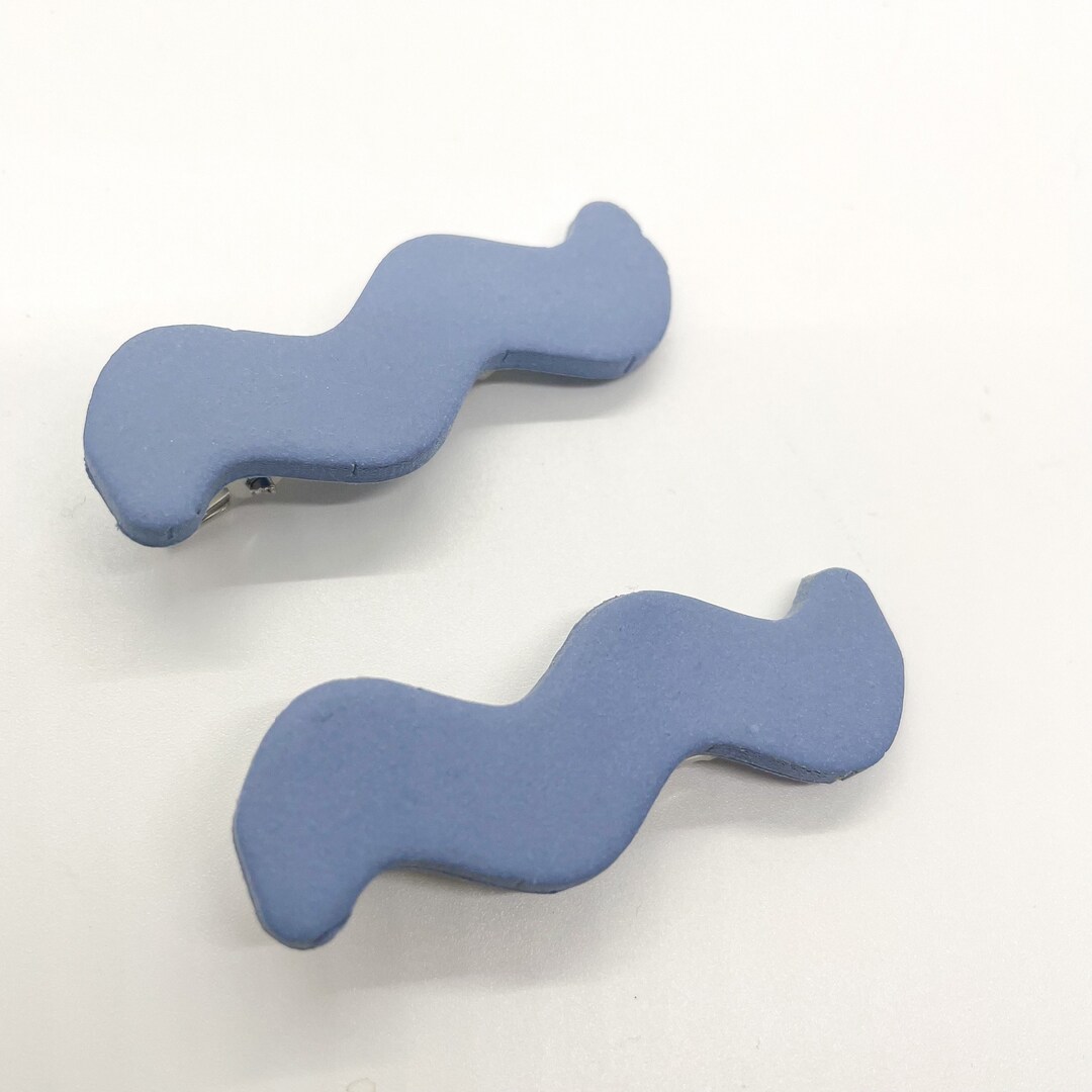 Squiggle Hair Clips Aesthetic , Funky Hair Clips, Polymer Clay ...