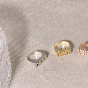Year Ring / Name Ring / Date Ring / Birthday Ring / - Etsy