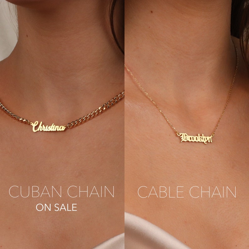 14K Gold Crystal Personalized Name Necklace / Diamond Name - Etsy