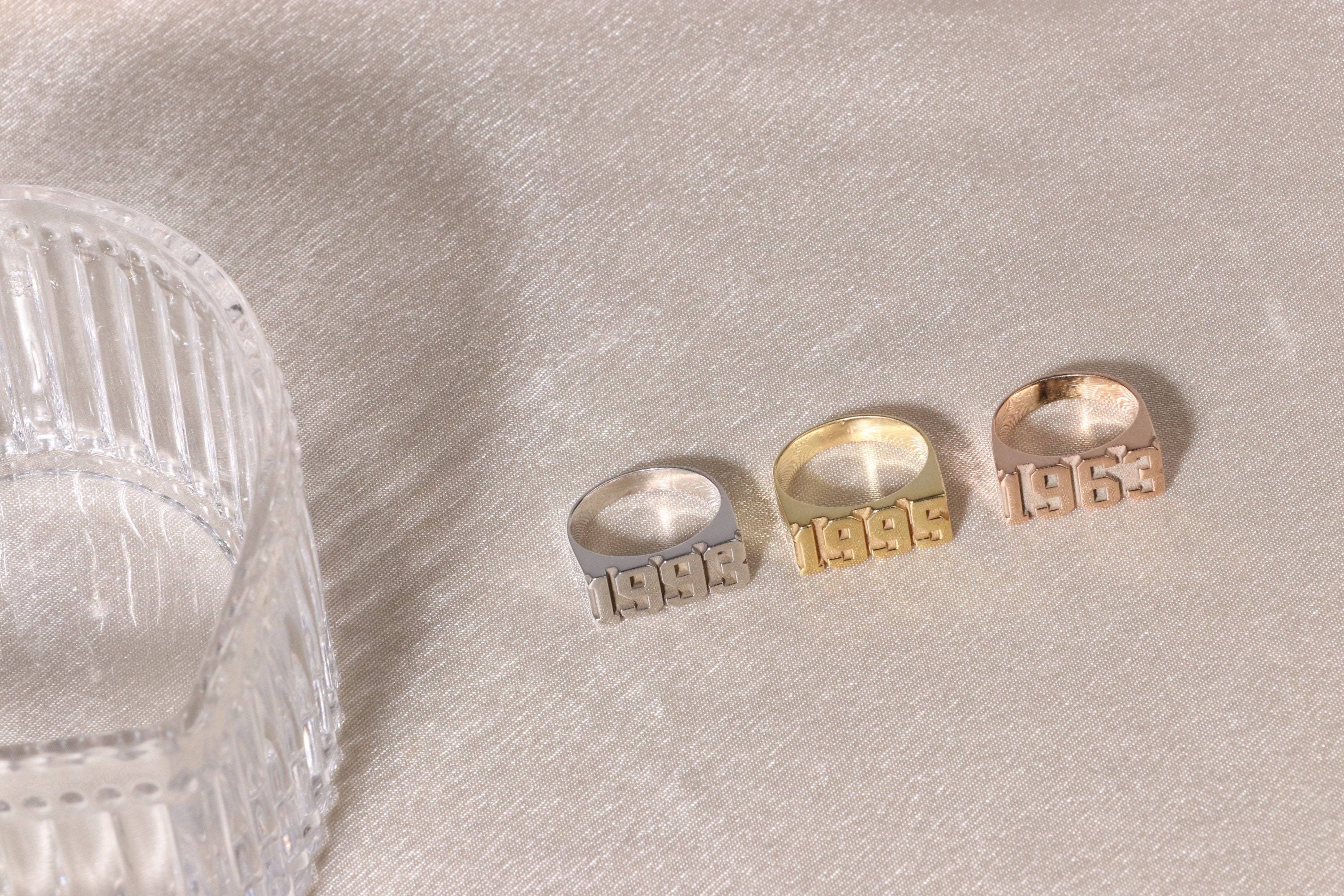 Year Ring / Name Ring / Date Ring / Birthday Ring / - Etsy