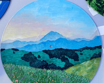 Hand Painted Acrylic Landscape 12 Inch Vinyl Record Wall Decor - Etsy