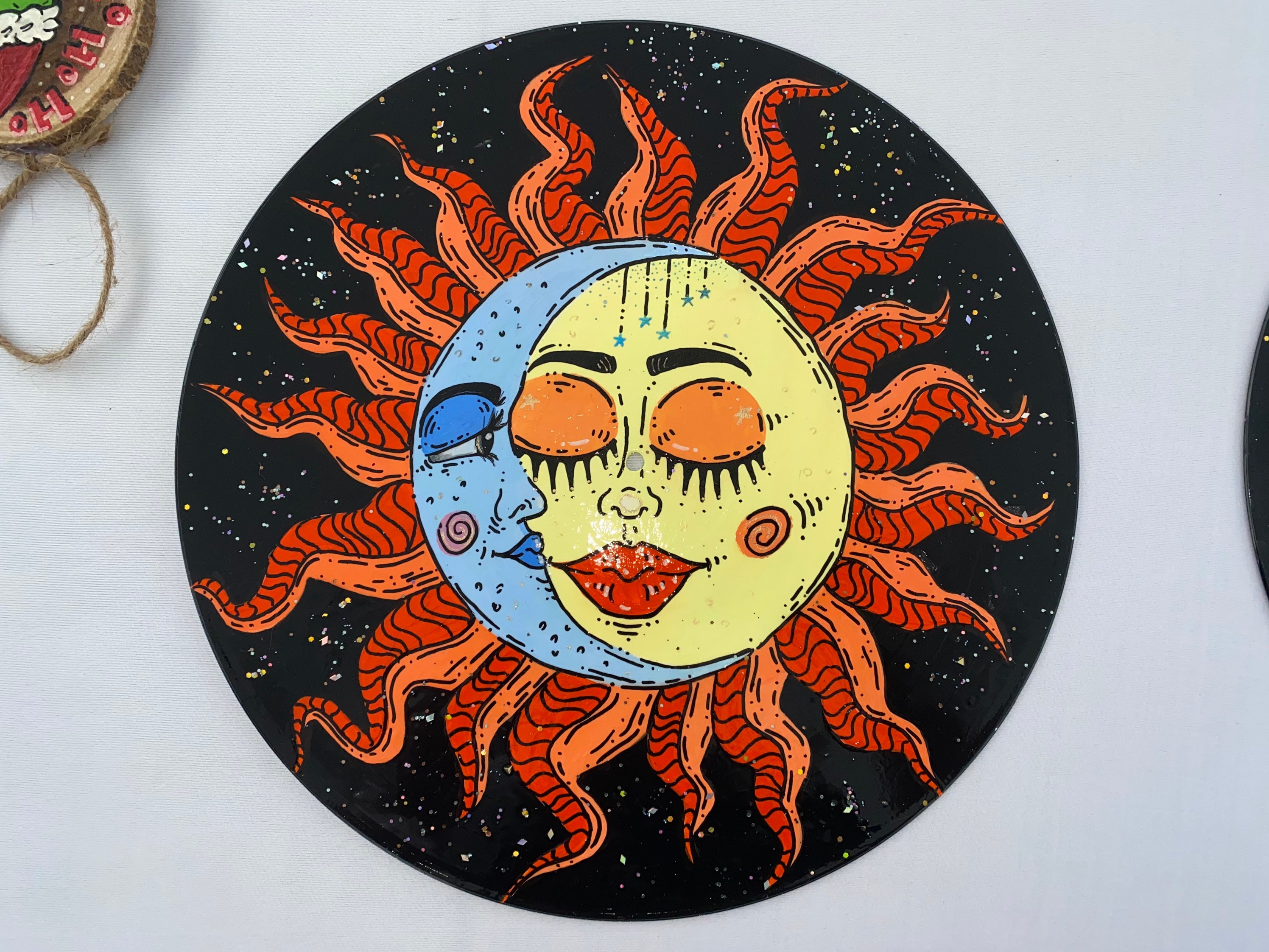 CUSTOM 12 Moon & Sun Vinyl Record Painting - Etsy