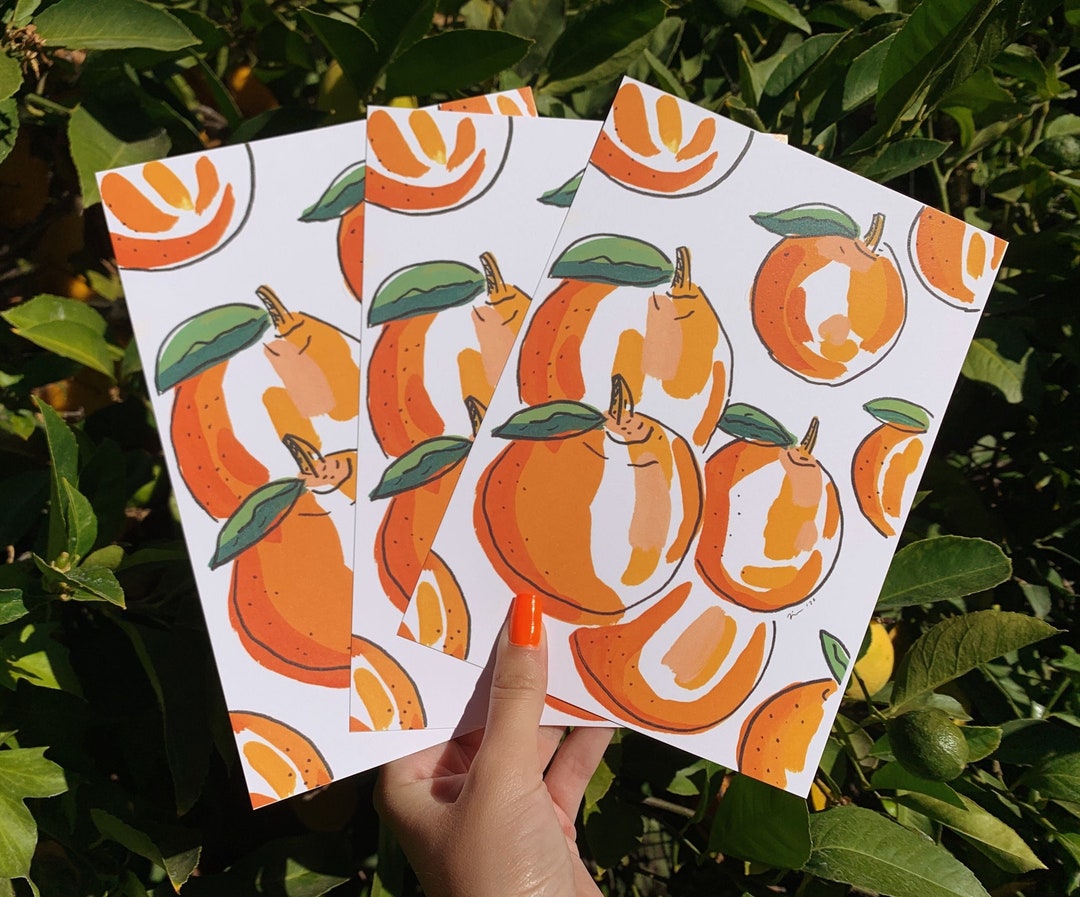 Oranges Minimalist Line Art, Abstract Art Print - Etsy