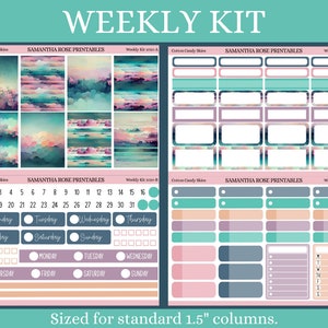 Cotton Candy Skies Printable Weekly Kit Colorful Clouds - Etsy