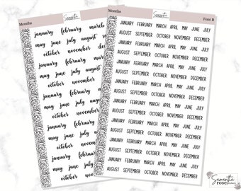 Months of Year Stickers - Etsy