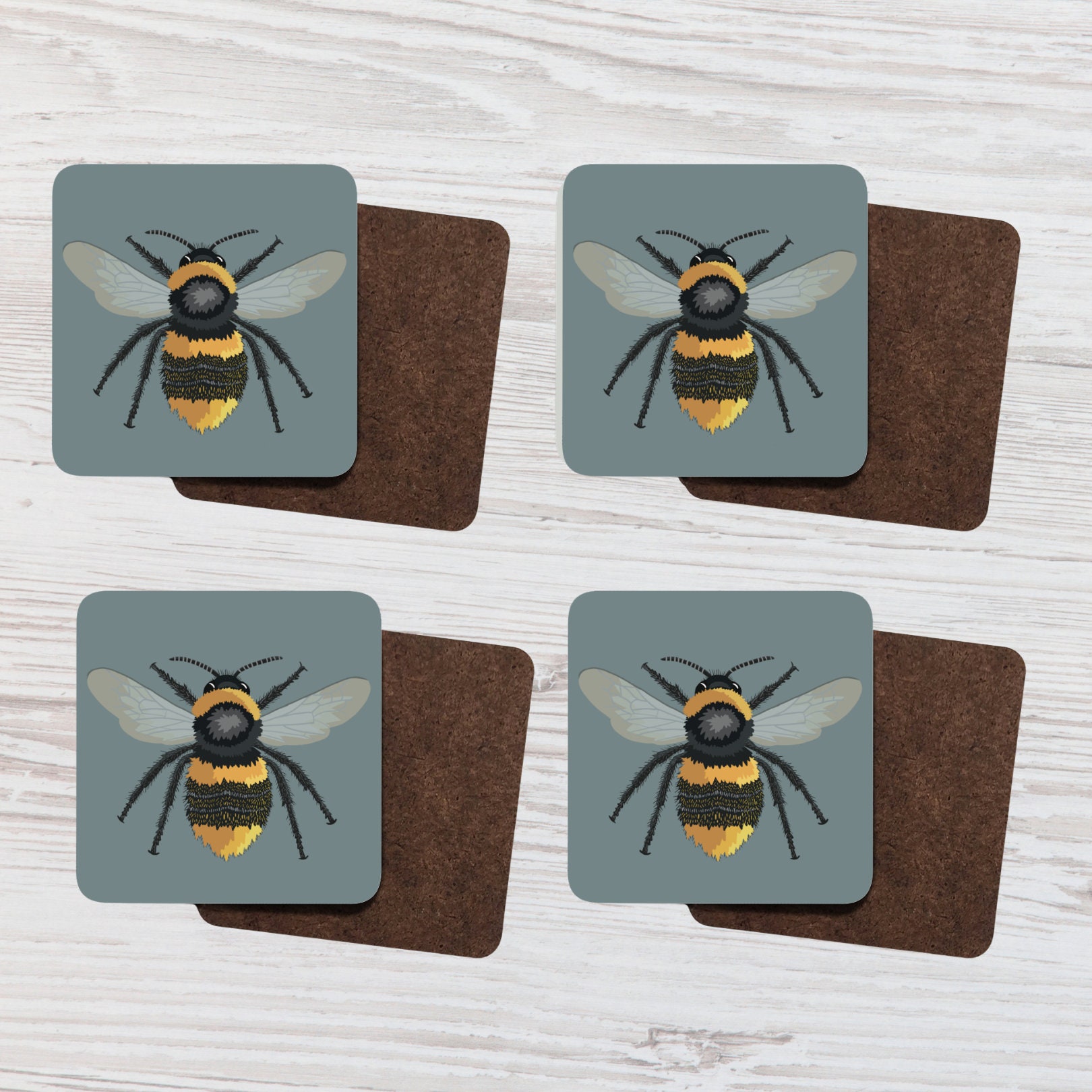 Bumble Bee Coaster Manchester Bee Coaster Insect Coaster | Etsy