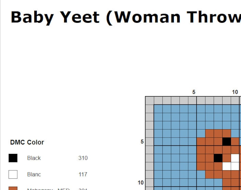 Baby Yeet (woman Throwing Baby) Meme Cross Stitch PATTERN ONLY - Etsy