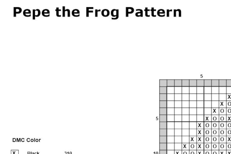 Pepe the Frog Meme Cross Stitch PATTERN ONLY - Etsy