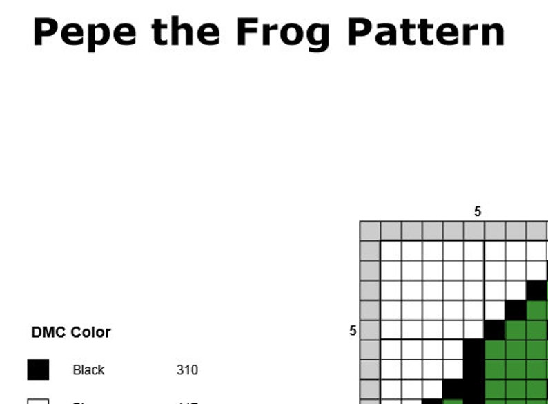 Pepe the Frog Meme Cross Stitch PATTERN ONLY - Etsy Australia