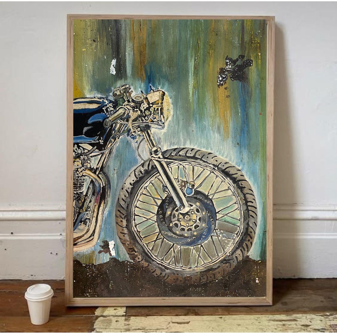 ORIGINAL MOTORCYCLE PAINTING - the Beast 02 - Oil Paining Biker ...