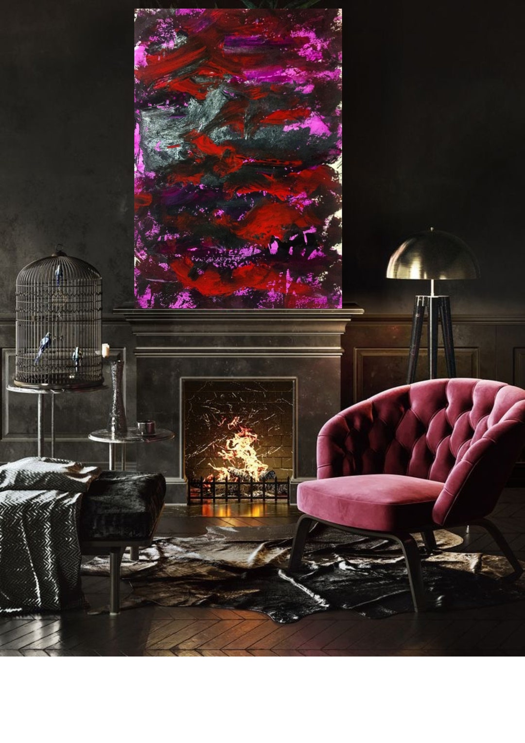 Abstract Miniature Painting on Card Sheet With Acrylic Paints - Etsy