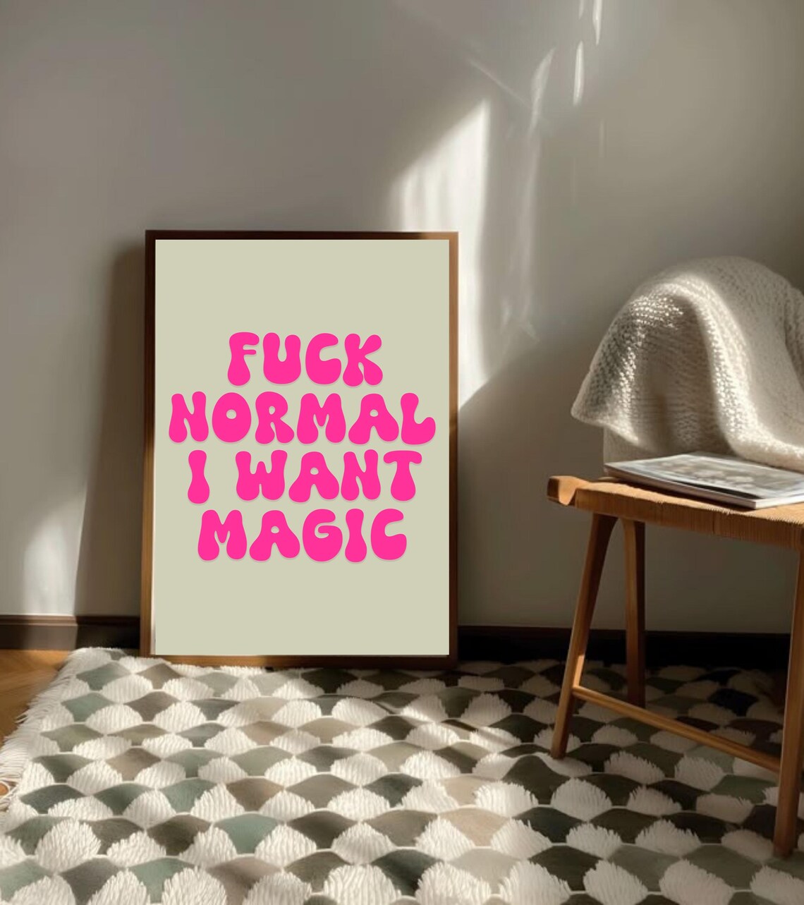 I WANT MAGIC Pink Beige Print, Aesthetic Wall Decor (digital Download ...