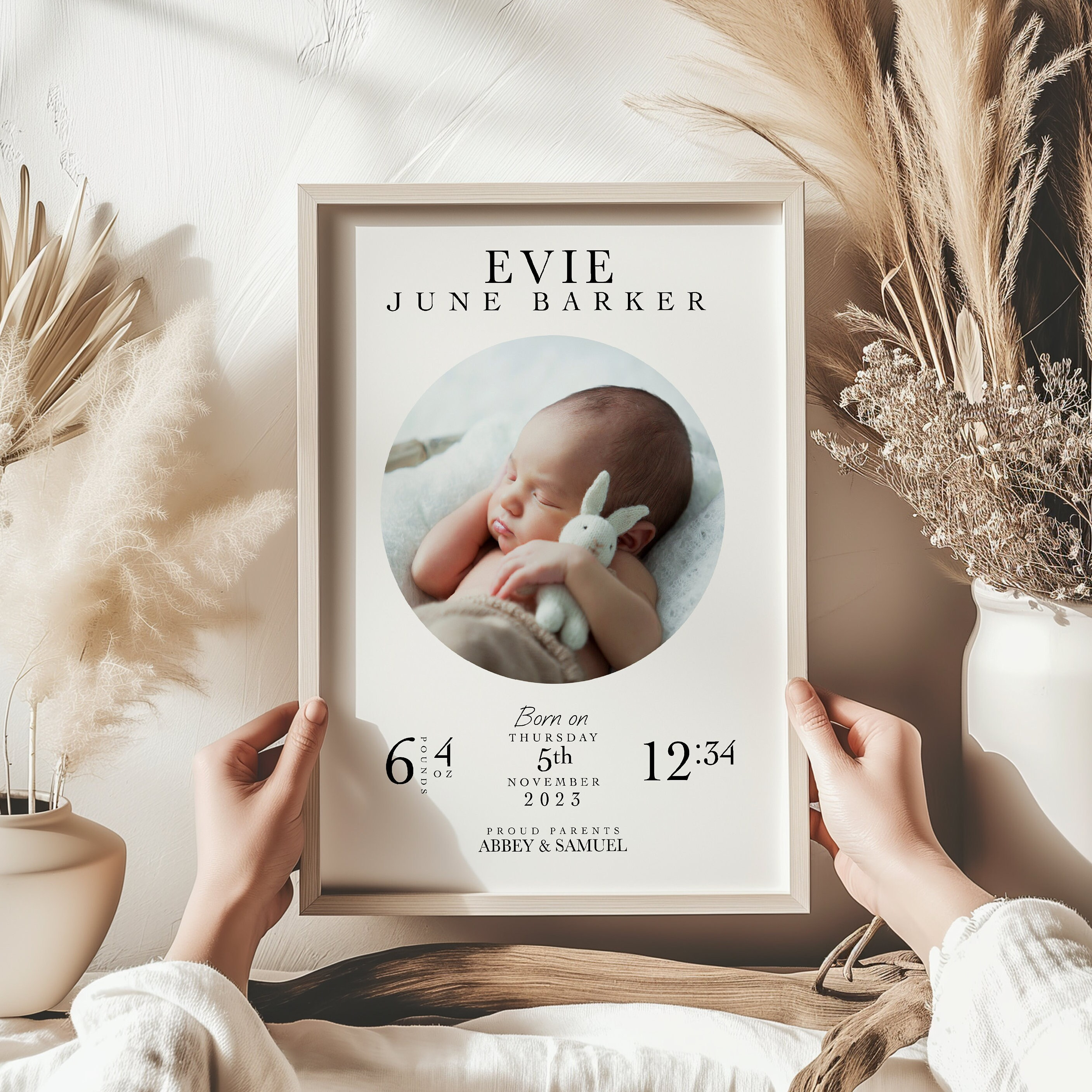 Personalised Newborn Birth Stats Photo Print: Baby Keepsake Gift - Etsy