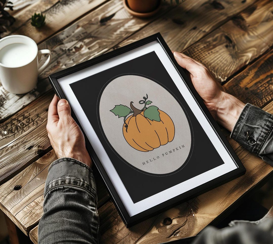 Hello Pumpkin Print | Autumn Fall Home Decor - Etsy