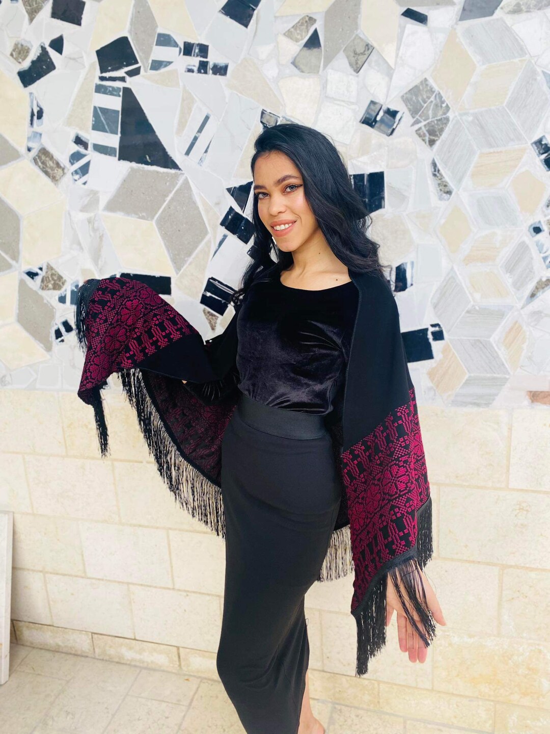 Palestinian Embroidery tatreez Shawl Made in Hebron made in Palestine ...