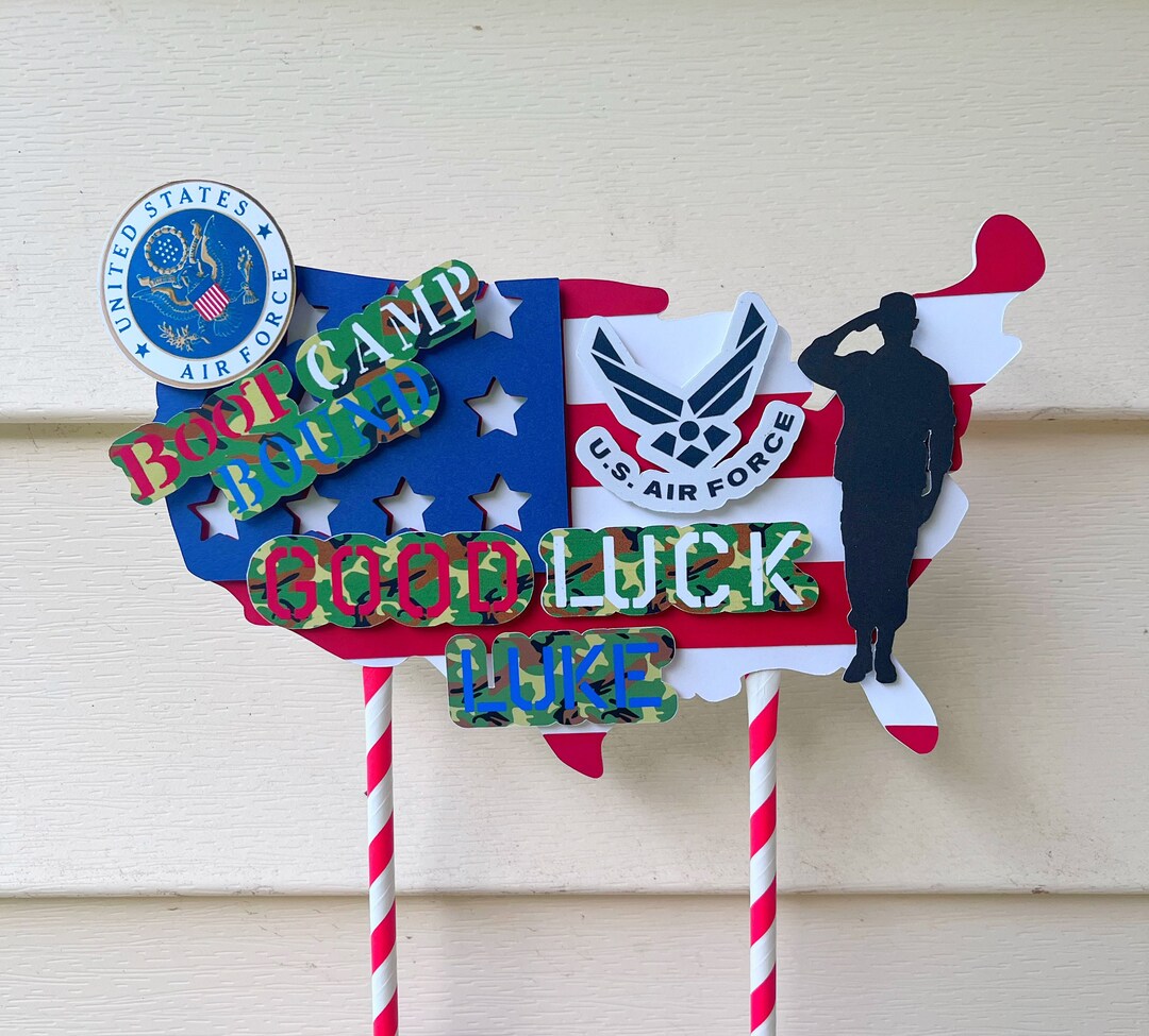 Good Luck at Boot Camp Cake Topper - Etsy