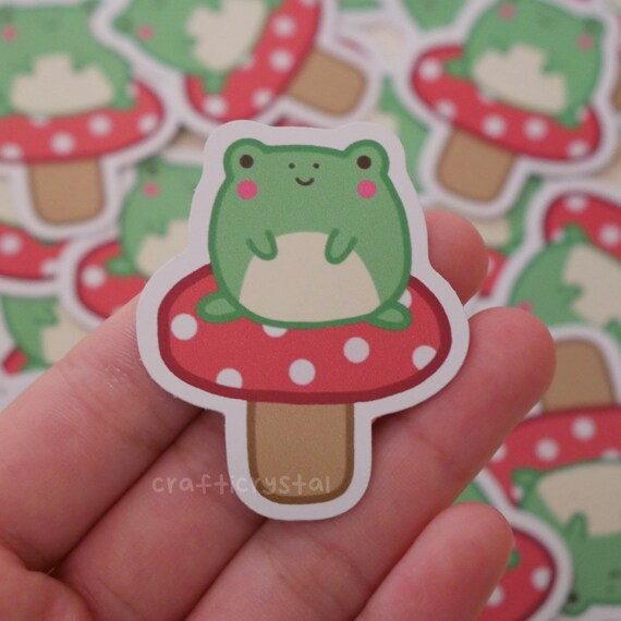 Frog on a Toadstool Vinyl Die Cut Sticker - Etsy