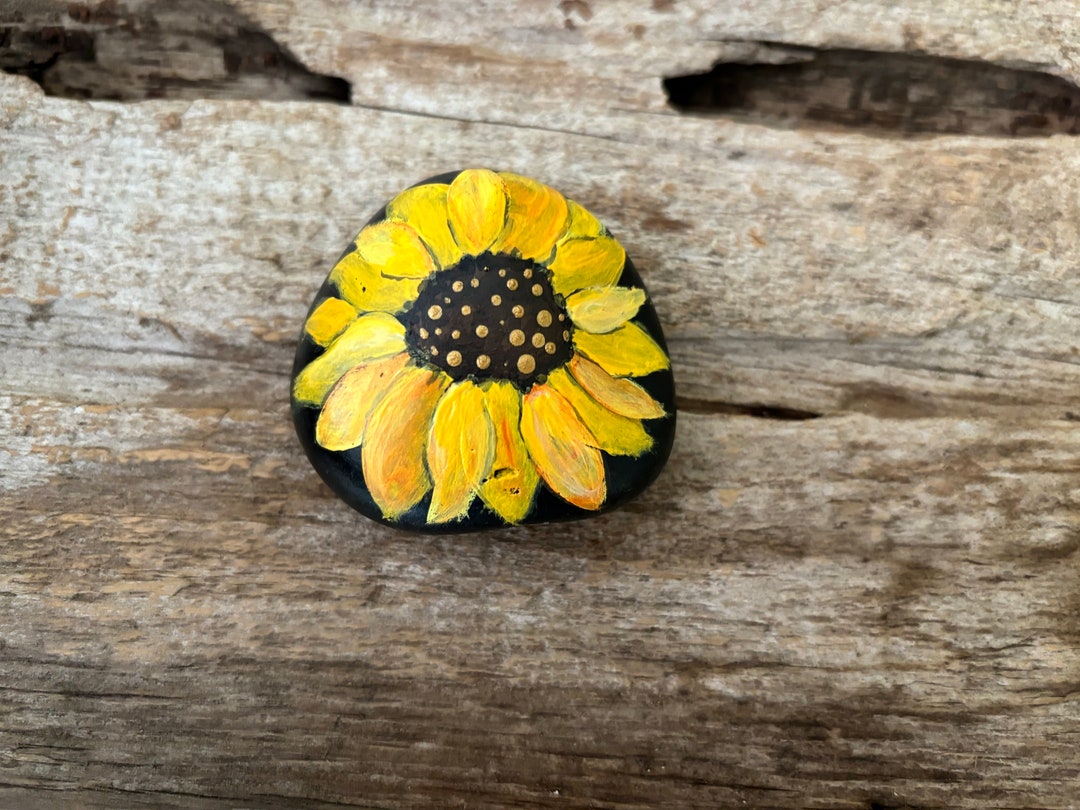 A Bright Sunflower is a Symbol of Summer., Hand Painted Natural River ...