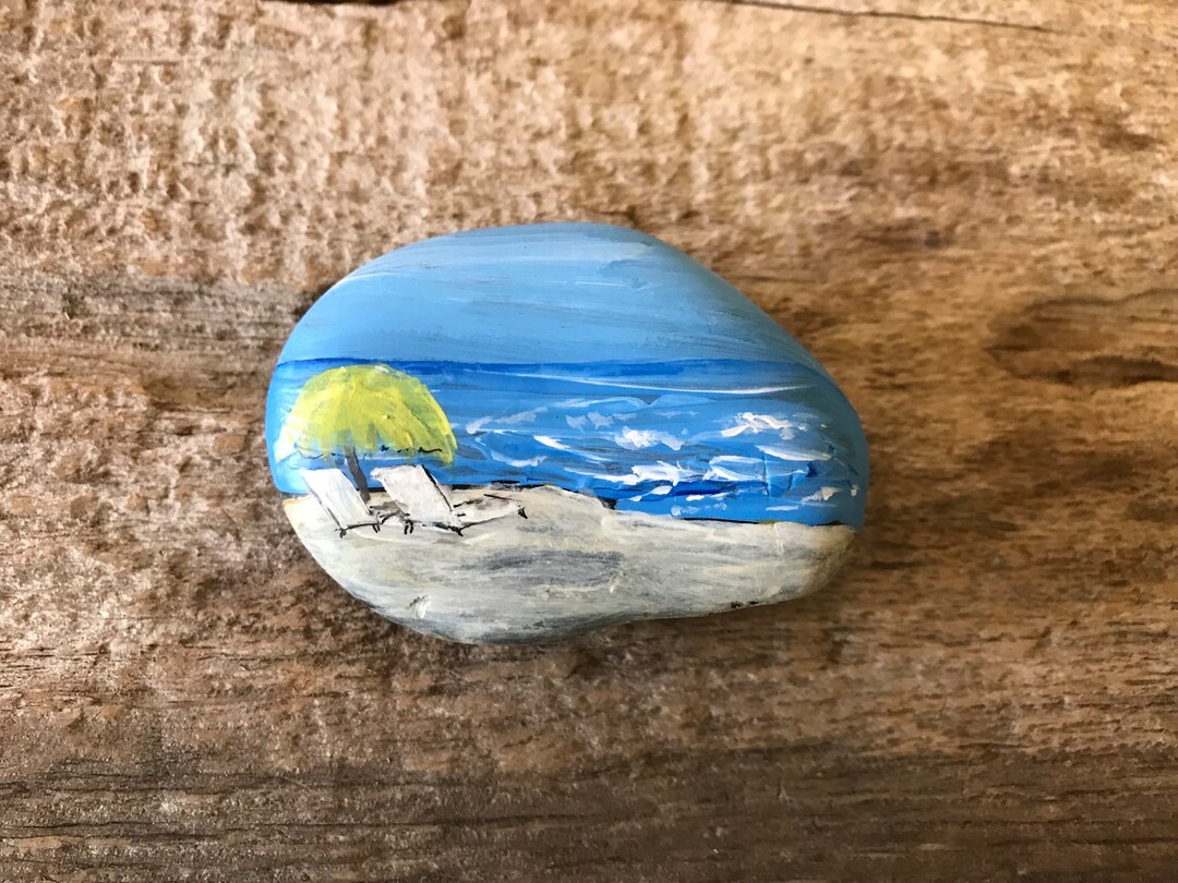 Summer Beach Day Hand Painted Rock, Great Gift, Free Personalization ...